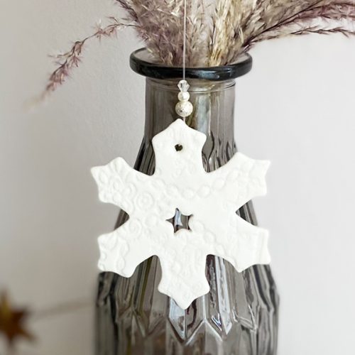 Beaded Snowflake drop hanging – Amanda Mercer